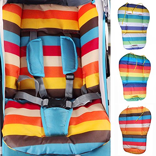 Waterproof Rainbow Baby Kids Car Seat Cotton Liner Padding Breathable Water Resistant Stroller Pushchairs Seat Cushion Pad Protector,Universal Fit (Purple)
