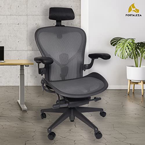 Fortaleza New Headrest for Herman Miller Aeron Classic, Headrest Attachment for Chair, Compatible with Atlas Headrest Including Size A, Size B, Size C (Black)