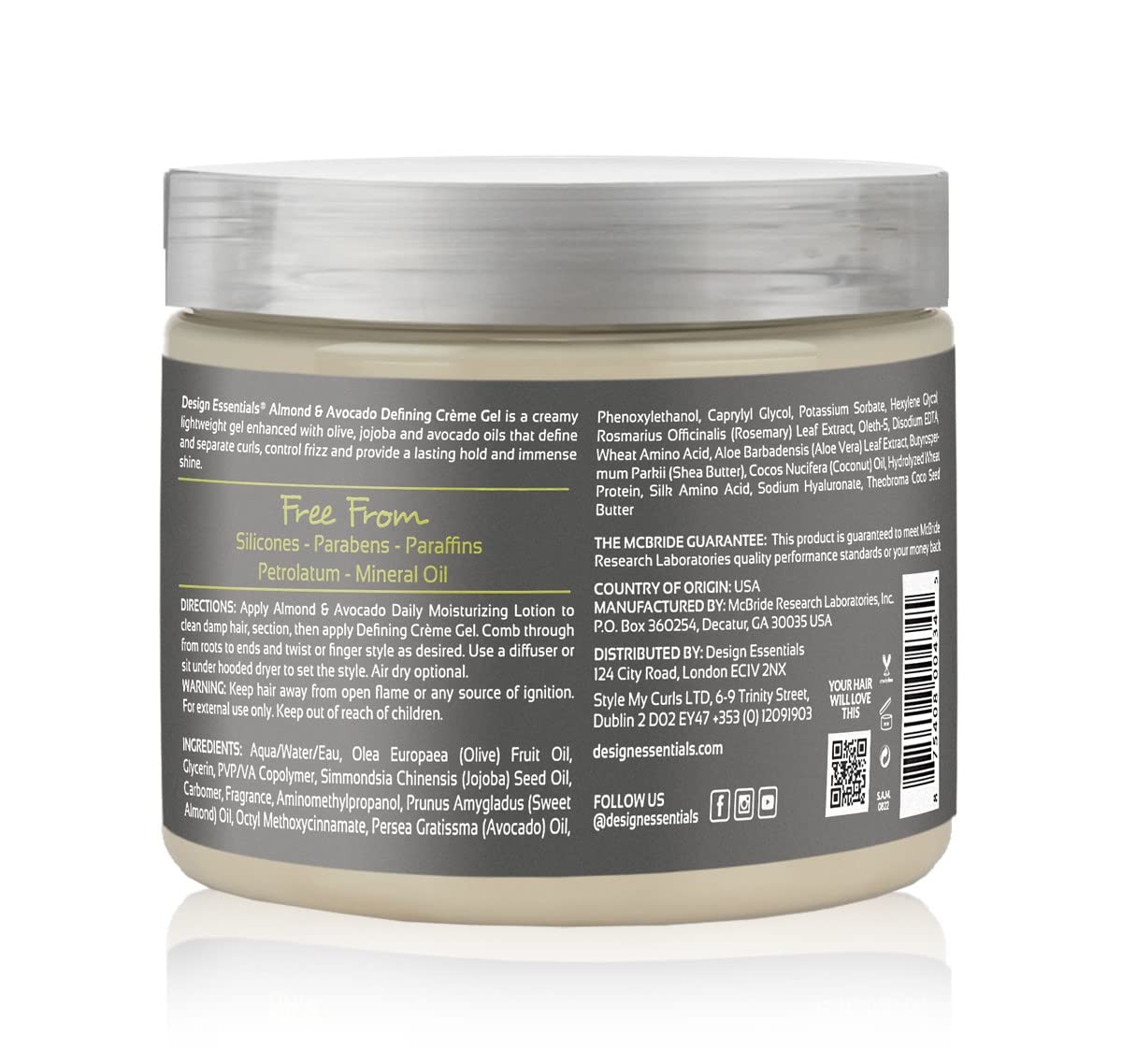 Design Essentials Natural Almond & Avocado Curl Defining Creme Gel For All Curl Types - 16 Oz
