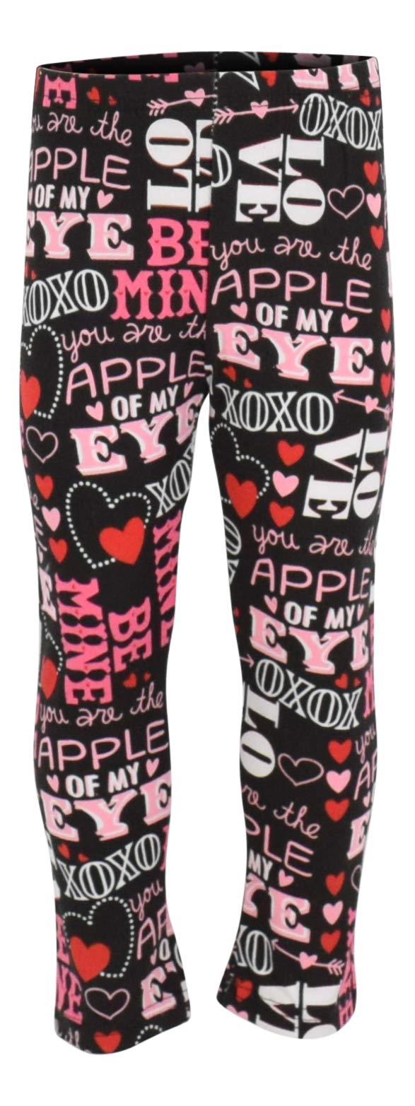 Unique Baby Girls Valentines Day Toddler Outfit Ruffle Top Legging Set (7 Years, Pink)