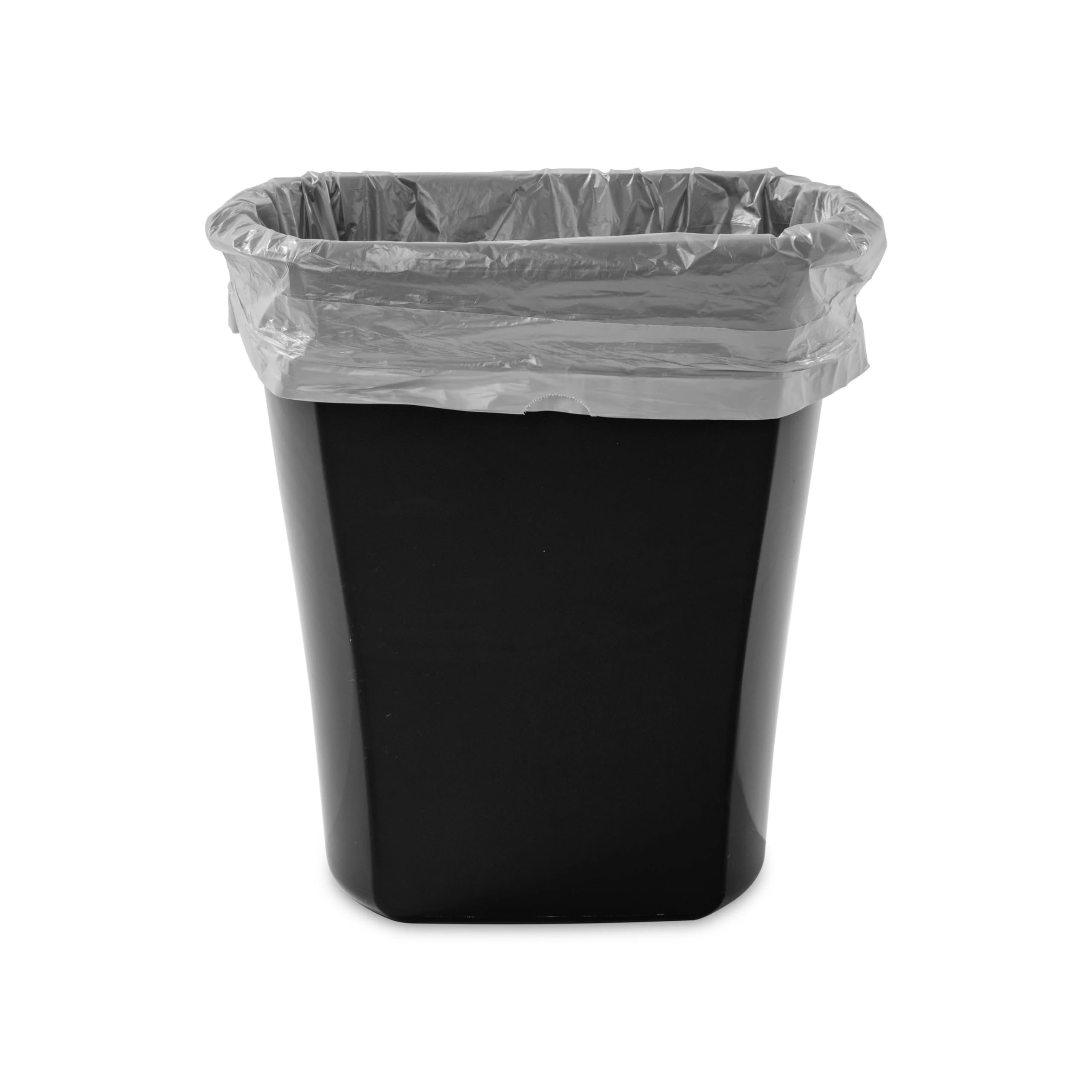 AYOYZ 5.5 Gal. Rectangular Wastebasket Plastic, Black