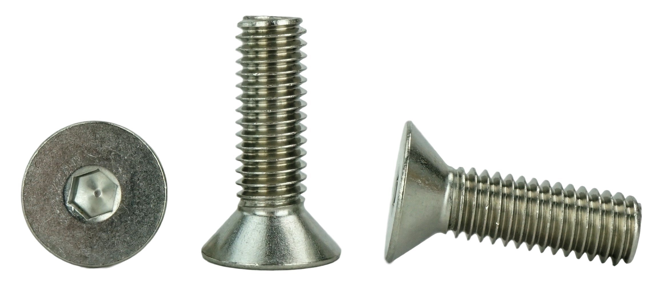 Stainless 3/8-16 x 1-1/4" (3/4" to 3" Available) Socket Flat Head Screws, Full Thread, Hex Drive, Stainless Steel 18-8, Coarse Thread (3/8-16 x 1-1/4")