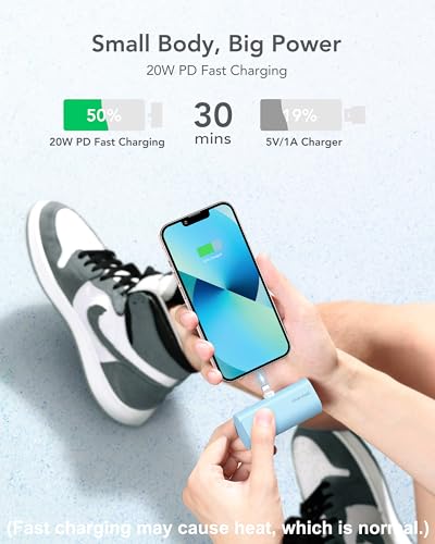 Charmast Small Portable Charger 5000mAh, Ultra-Compact 20W PD Fast Charging Power Bank Mini Battery Pack Compatible with iPhone 14/14 Pro Max/13/13 Pro Max/12/12 Pro Max/11/XR/X/8/7/6, and More