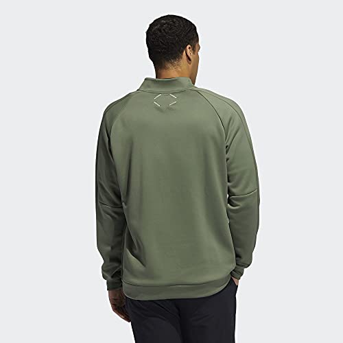 adidas Golf Men's Adicross Recycled Polyester Quarter Zip Pullover, Green, 2 Extra Large