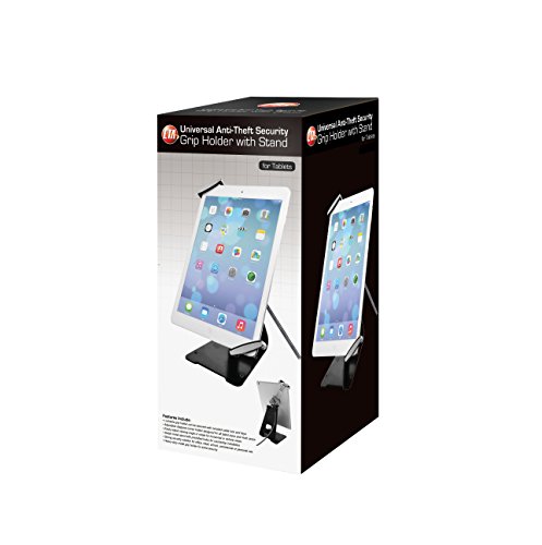 Universal Tablet Holder - CTA Universal Anti-Theft Security Grip Holder with Metal Stand for Tablets iPad 10.2" (7th/ 8th/ 9th Generation), & Other 7–10" Tablets (PAD-UATGS)