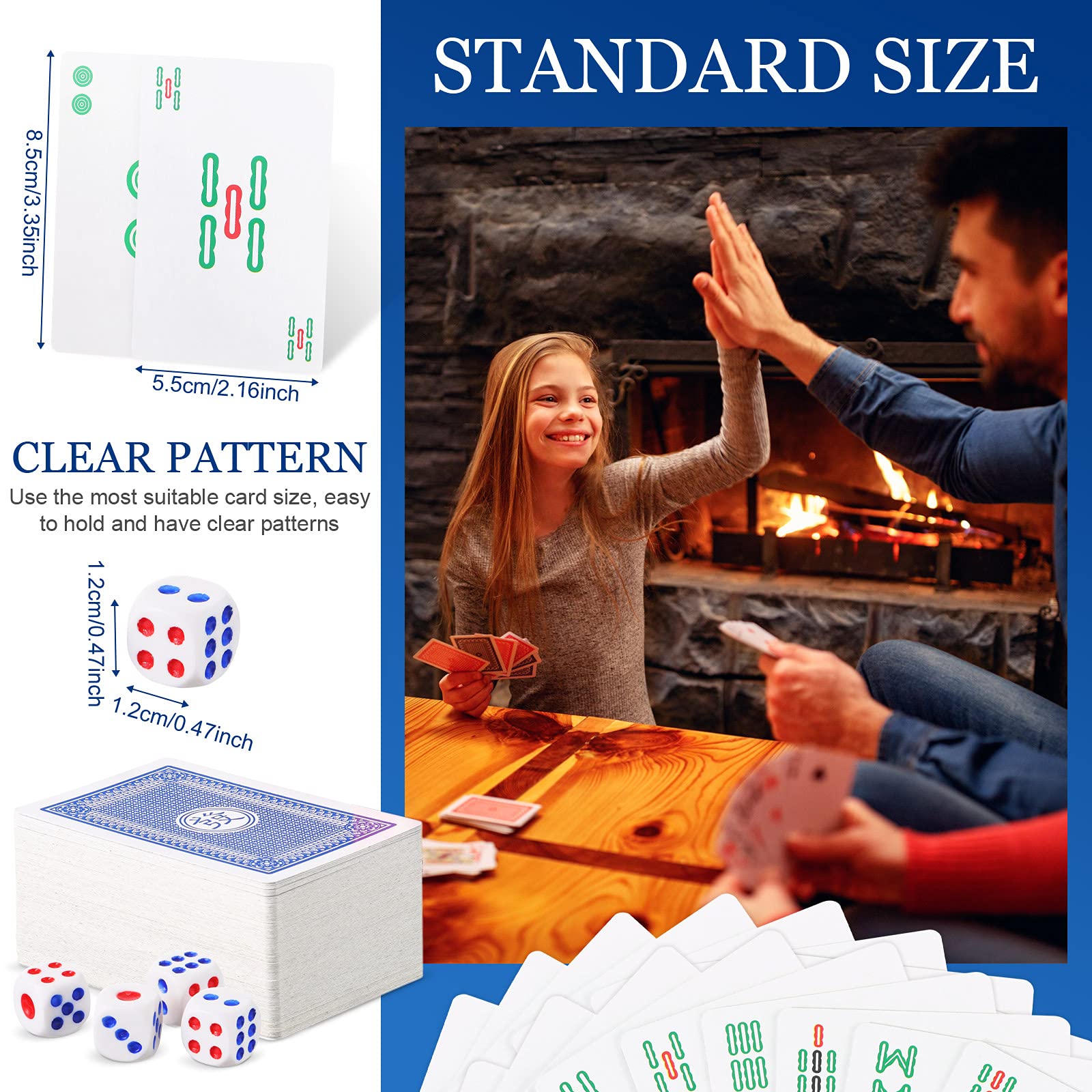 Civaner Mahjong Cards Playing Cards Chinese Mah Jongg 2025 American Majhong Games Large Print Handheld Poker Mahjong Playing Cards with 4 Dices HomeTable Game