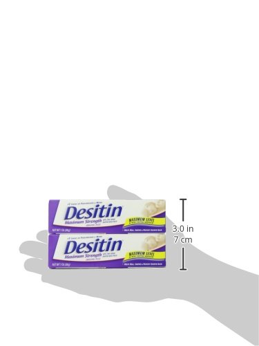 Desitin Maximum Strength Baby Diaper Rash Cream with 40% Zinc Oxide, Travel Size, 1 oz (Pack of 6)