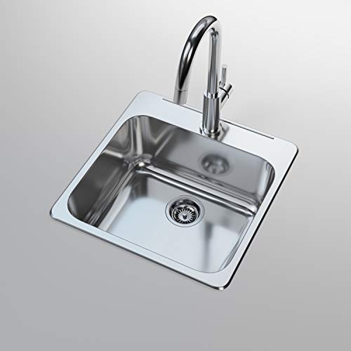 Cantrio KSS-2020 Stainless Steel Undermount Kitchen Sink, 20.5 x 20-Inch