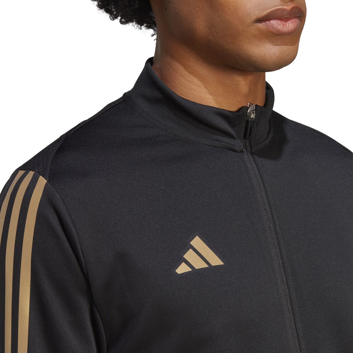 adidas Men's Size Tiro Training Jacket, Black/Reflective Gold, XX-Large/Tall
