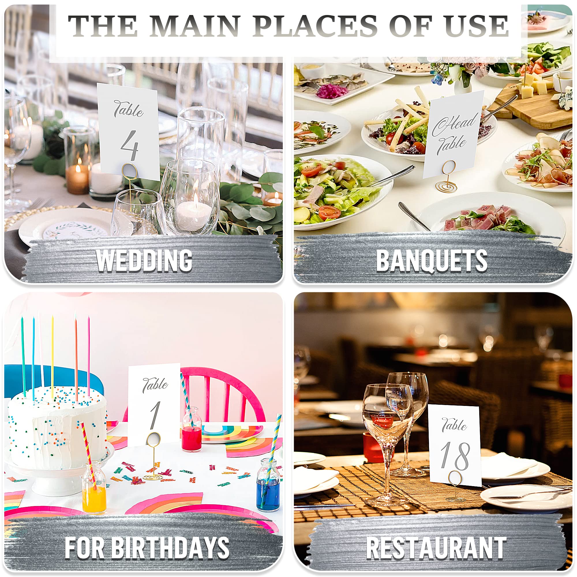 Silver Table Numbers 1-30 for Wedding Reception - Silver Foil Table Number Cards 4x6 in with Head & Gift Table - Restaurant Table Numbers - Wedding Numbers for Tables Card Stock Wedding Table Numbers