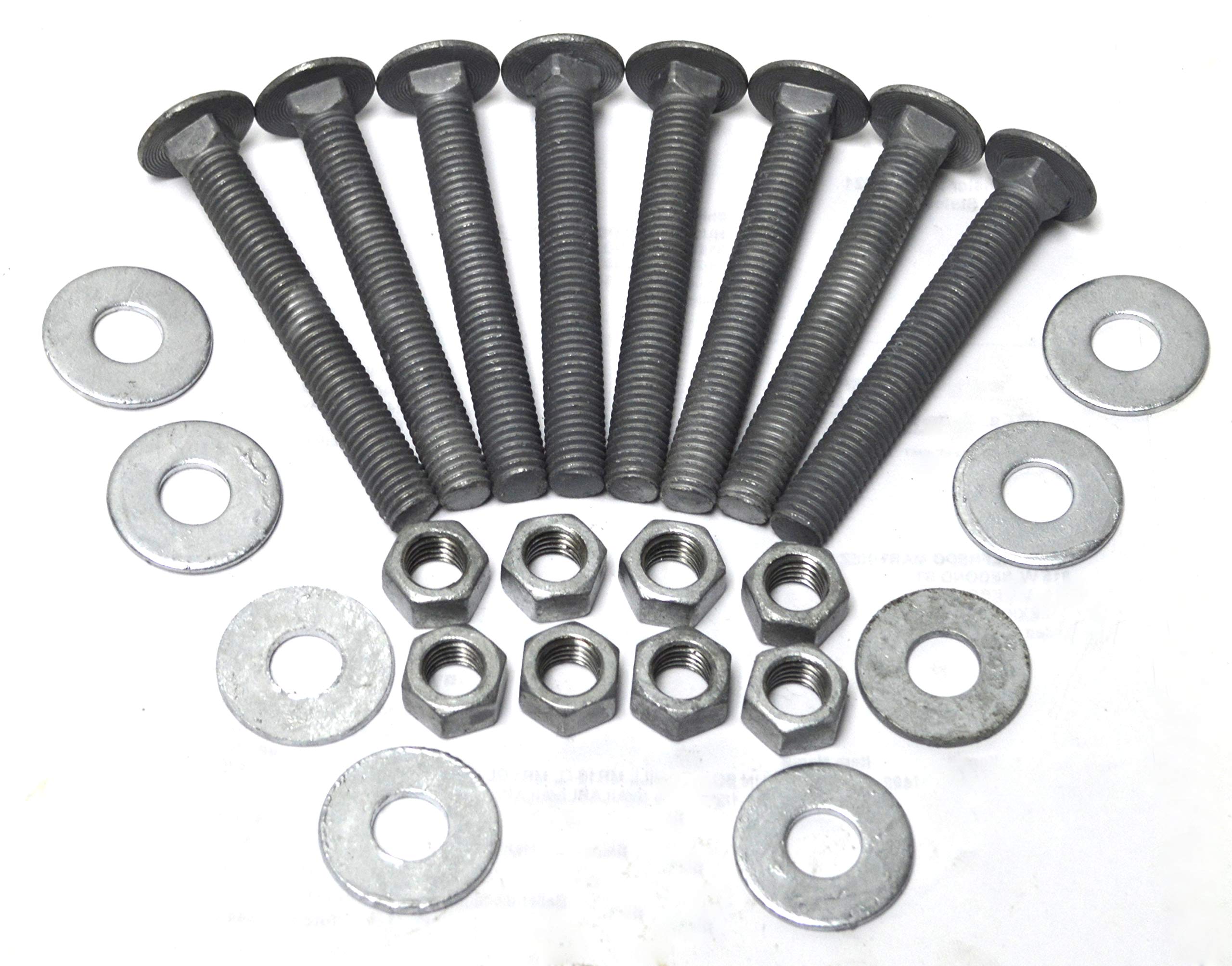 Dock Hardware 1/2" x 4.5" Galvanized Carriage Bolt Set (Pack of 8)