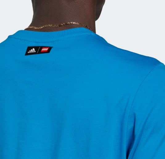 adidas Men's Soccer X Lego Soccer Graphic TEE Bright Blue (as1, Alpha, x_l, Regular, Regular)
