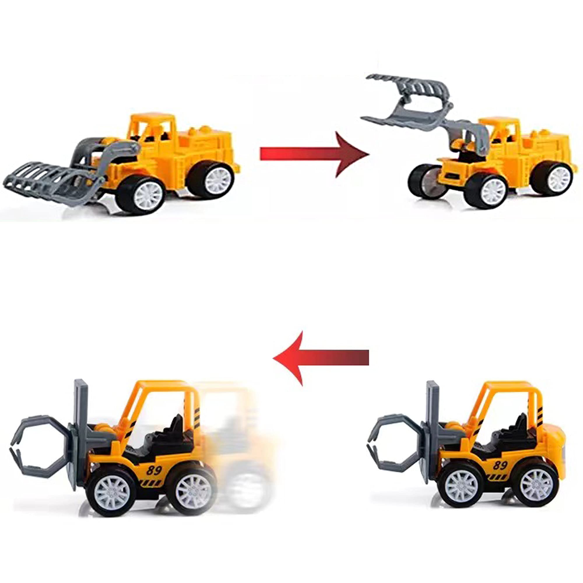 PPXMEEUDC Mini Construction Vehicles Set Pull Back Engineering Car Toys Tractor Trucks for Birthday Party Favors Game Gift Classroom Reward Car