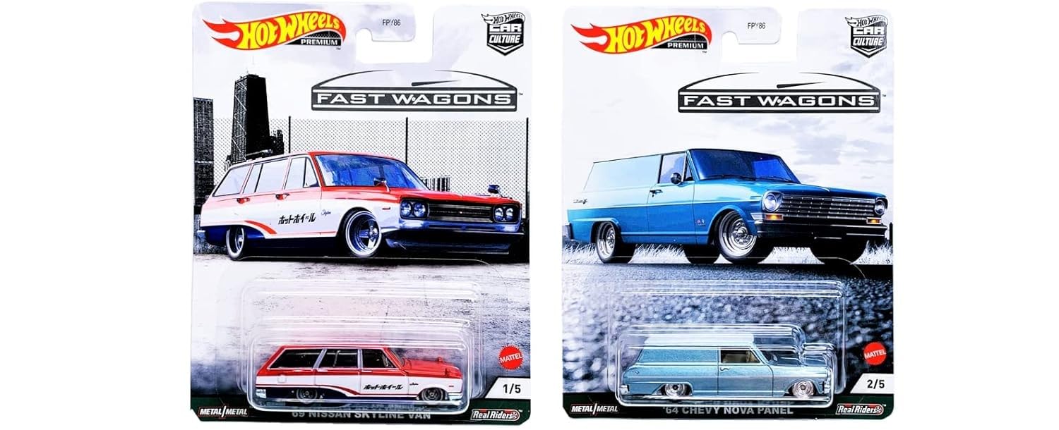 Hot Wheels Premium Car Culture Fast Wagons Complete Set of 5 Vehicles