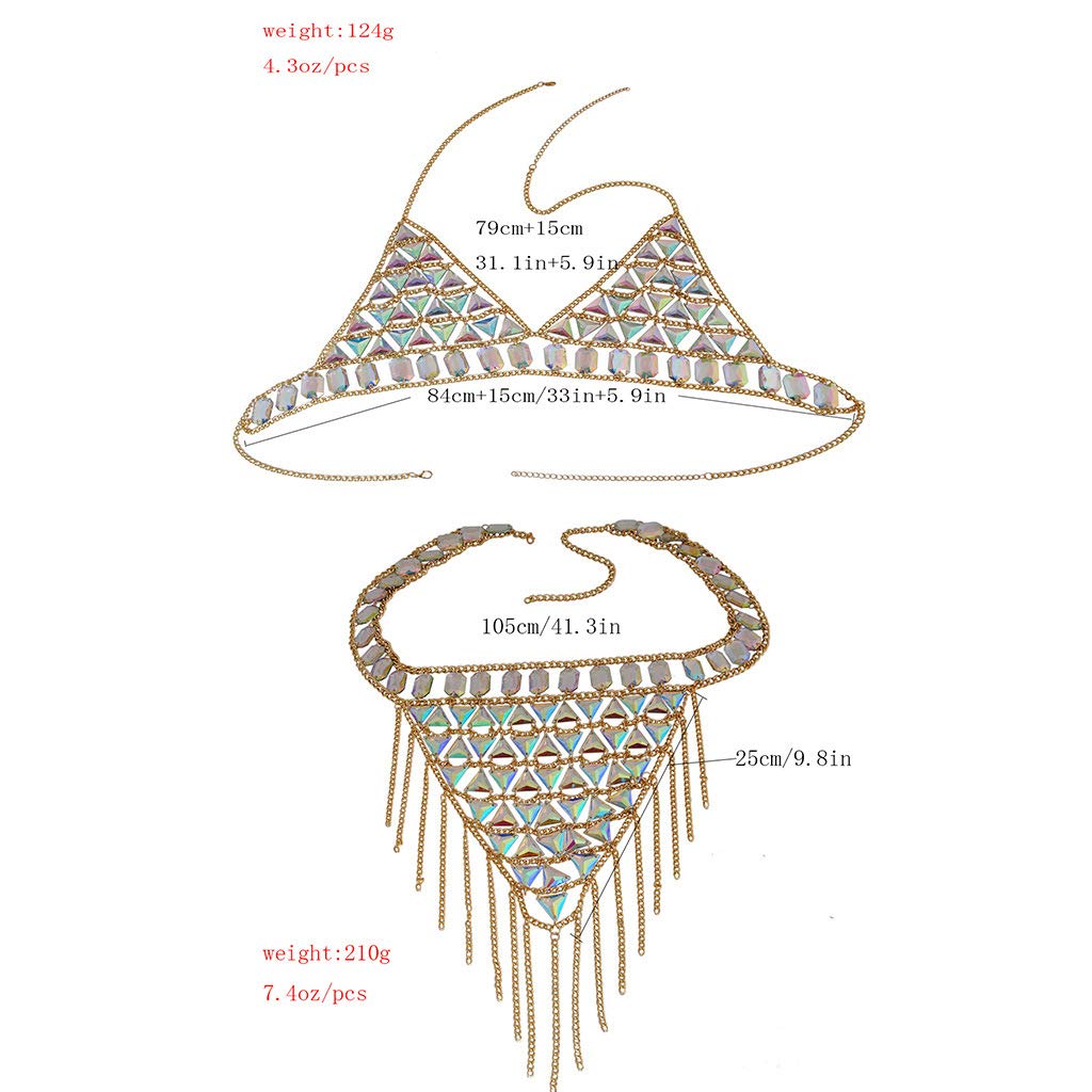 Allison Jennie Beach Sexy Halloween Colorful Suit Body Chain (gold color)
