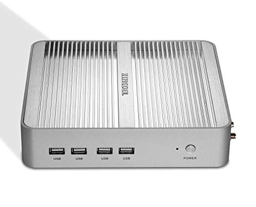 KINGDEL Smart Design Mini Desktop Computer, Fanless Mini PC with i3 7th Gen. CPU, 16GB RAM, 256GB SSD, 4K: 4096x2304, HD Port, VGA, LAN, All Metal Body
