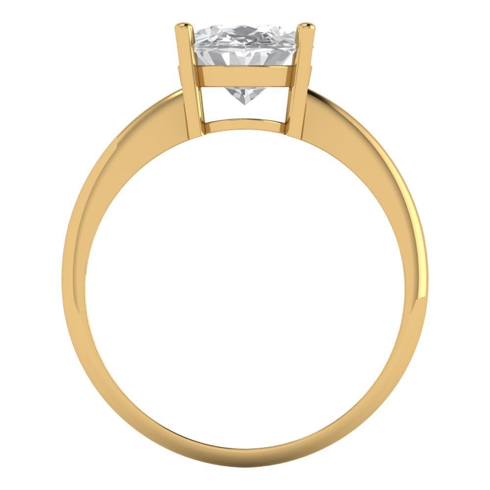 Clara Pucci 2.5ct Oval Cut Solitaire Moissanite Engagement Wedding Bridal Promise Anniversary Ring 18K Yellow Gold Size 5