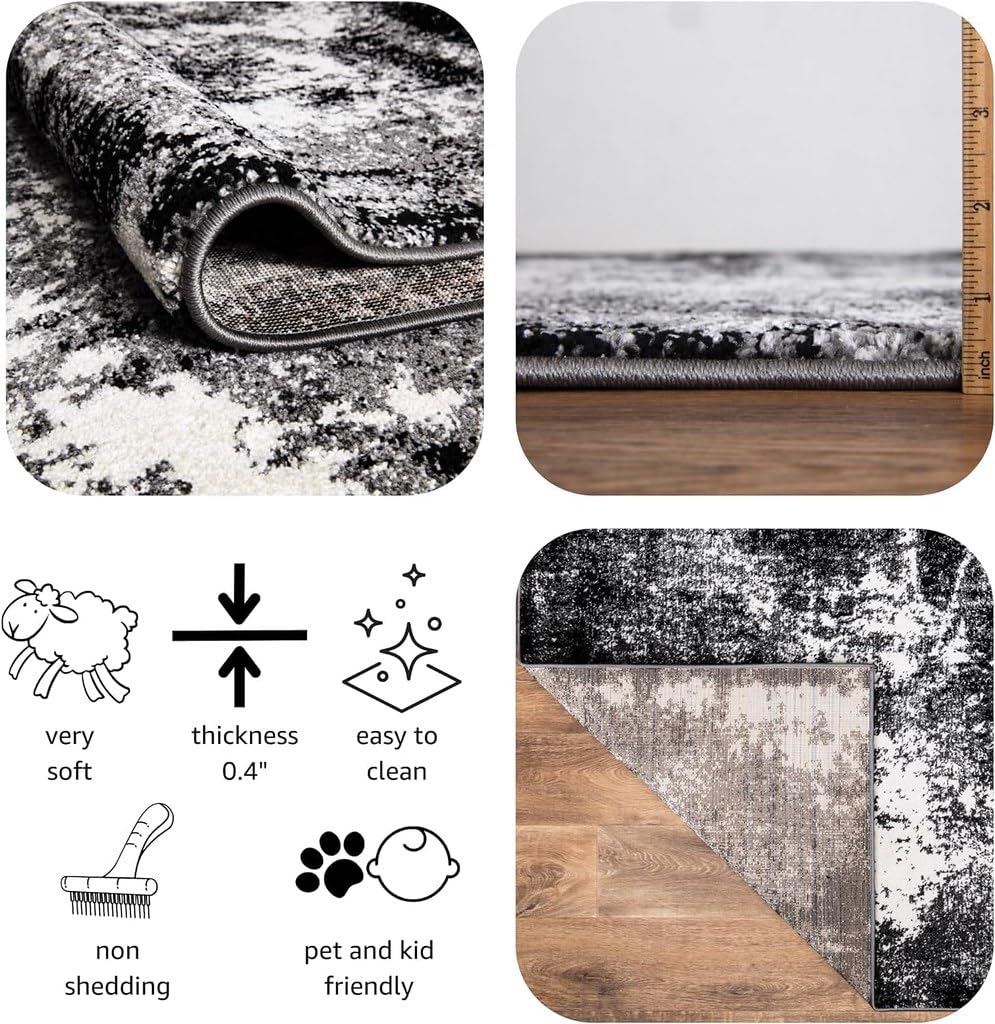 Keen Home Design Area Rugs - 8x10 Non-Shedding, Abstract Rugs for Kitchen, Living Room, Bedroom, Dining Room, Entryway - Size: 7'3" x 10'2", Multi