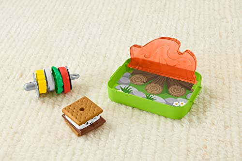 Fisher-Price HCK56​​ Laugh & Learn 3-in-1 On-The-Go Camper - UK English Edition, Musical Push-Along Walker and Activity Center for Infants and Toddlers, Multicolor, 52.8 cm*34.5 cm*50.4 cm