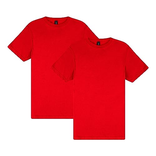 Gildan Adult Softstyle Cotton T-Shirt, Style G64000, Multipack, Red (2-Pack), Medium