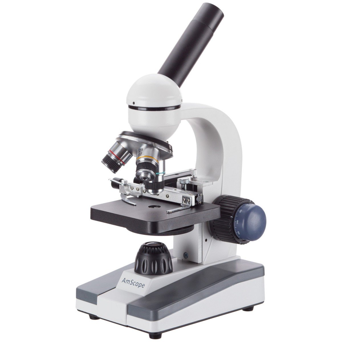 AmScope M150C-MS Compound Monocular Microscope,110V & OPTO-EDU E35.3501 Blank Microscope Slides & 100-Pieces Square Cover Glass,Glass