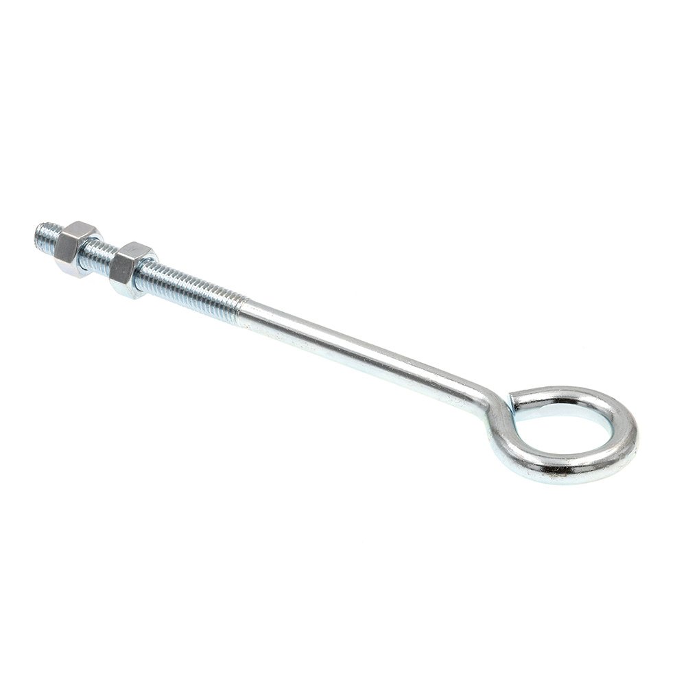 Prime-Line 9066877 Eye Bolts With Nuts, 3/8 In.-16 X 8 In., Zinc Plated Steel (20 Pack)