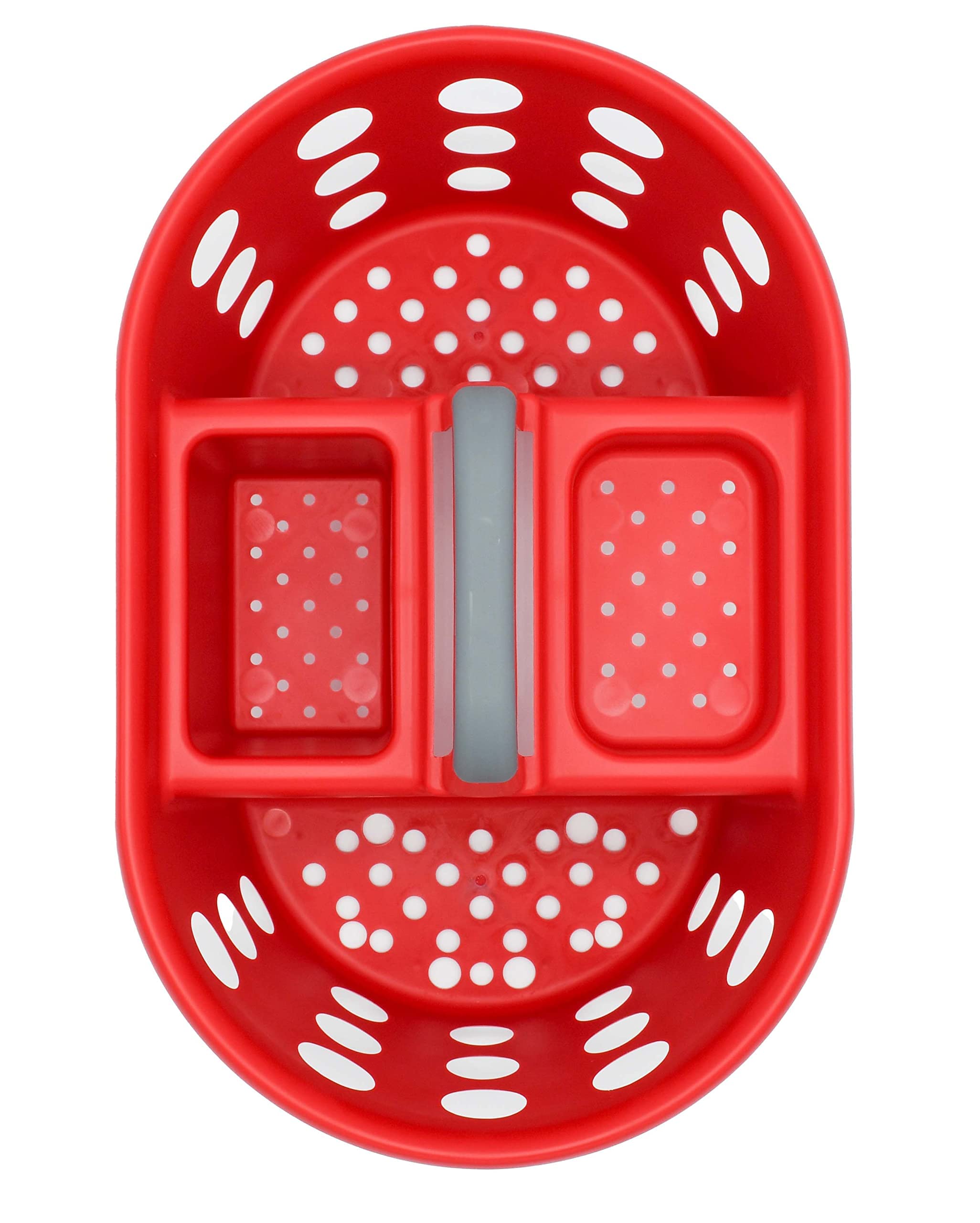 SIMPLYKLEEN Shower Caddy with Handle 2-Pack Plastic Bathroom Storage Organizer, Red Made in the USA