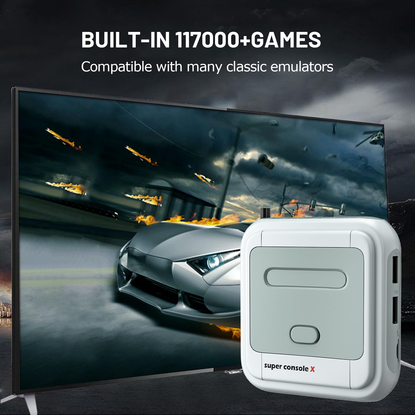 Kinhank 256G Super Console X with 117,000+ Video Retro Game Console, Classic Mini Gaming Systems for TV, Game Consoles with Built-in 70+ emulators, Plug and Play, Support 4K HD/AV Output