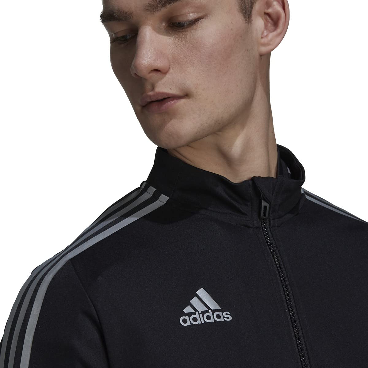 adidas Men's Tiro Reflective Track Jacket, Black, Large