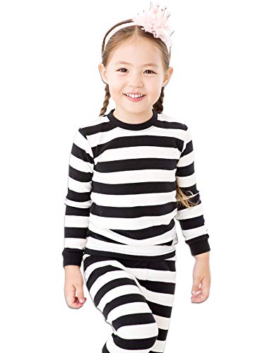 VAENAIT BABY Kids Girls Sleepwear Pajama 2pcs Set Color Magic Black White XL
