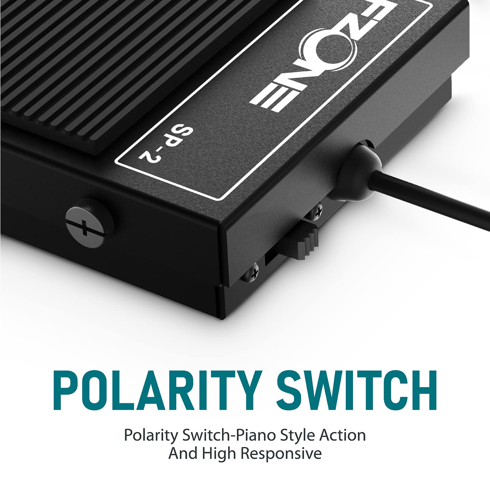 FZONE Compact Sustain Pedal for Keyboards Digital Pianos Synthesizers,Tone Modules,Drum Machines All Metal Heavy Design,Non-Slip,with Polarity Switch