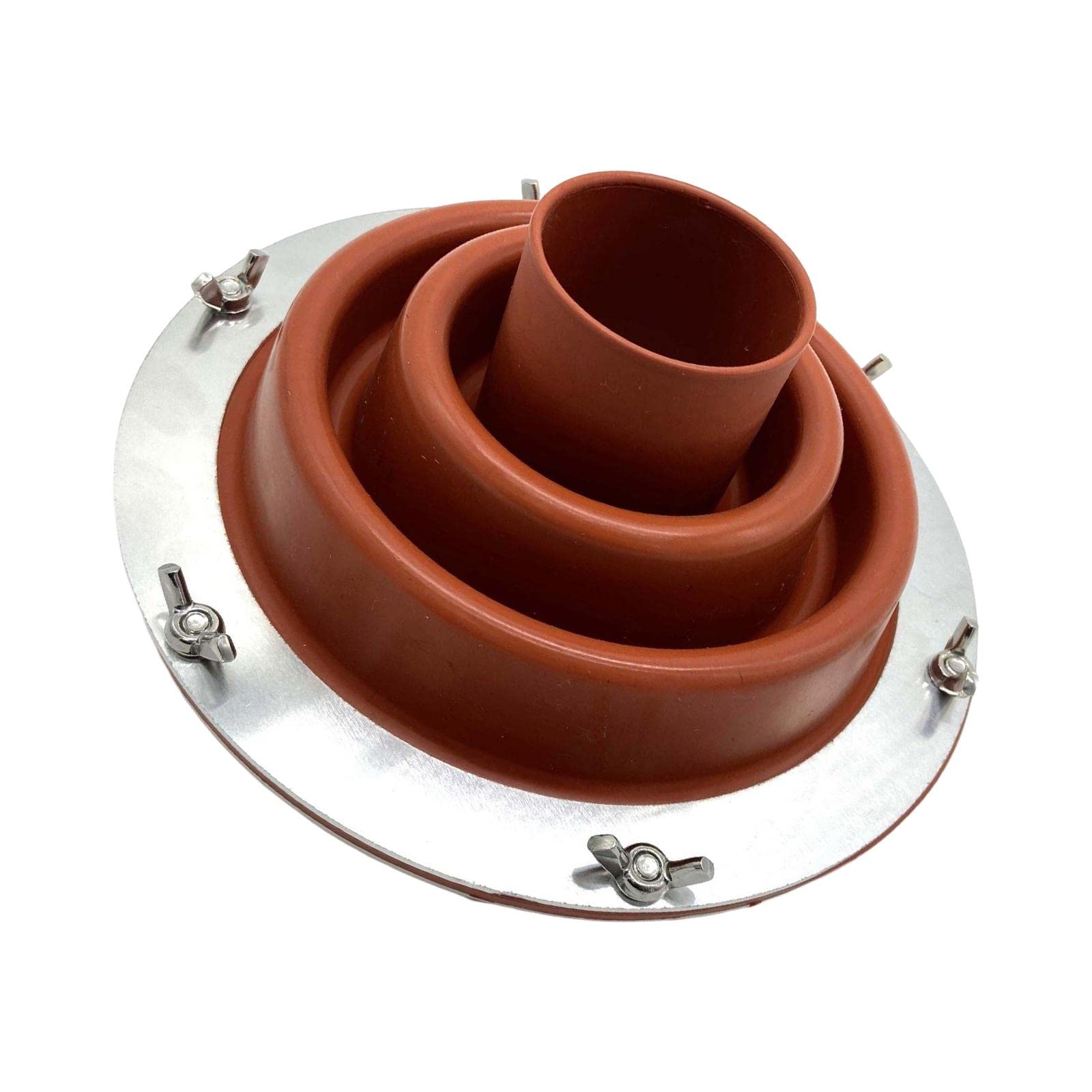 Amagogo Hot Tent Stove Jack Flexible Tent Flue Jack Chimney Fire Resistant Pipe Vent Suits 75-133mm Diameter Pipes Round Base Flue Flashing Kit