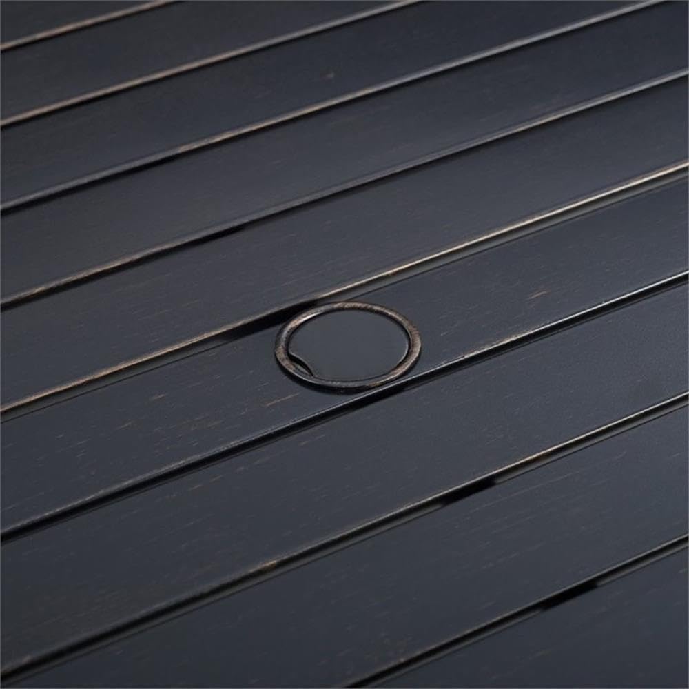 Crosley Furniture Kaplan 6-Person Rectangular Outdoor Dining Table with Umbrella Hole for Outside Patio, Oil-Rubbed Bronze