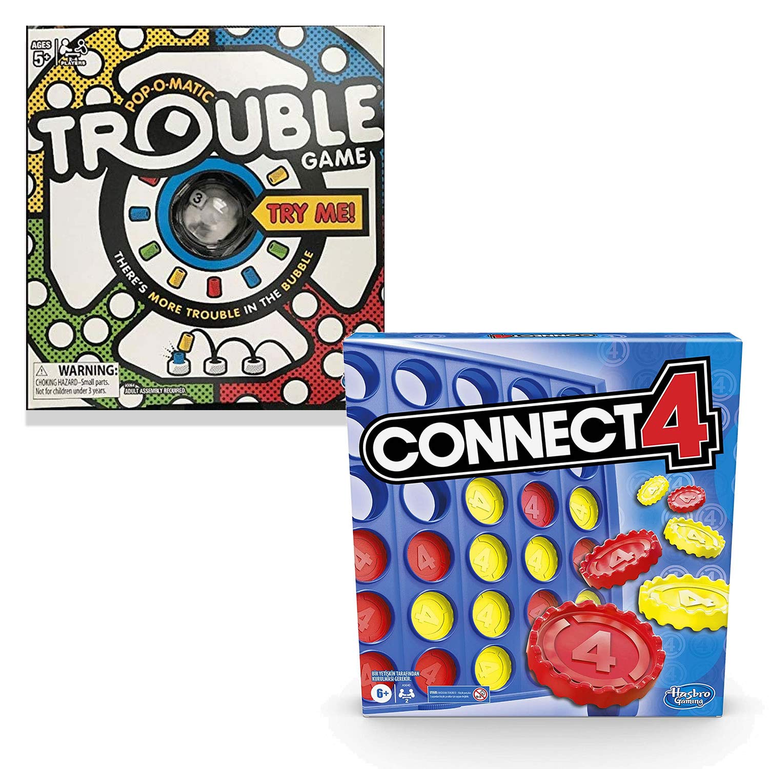 Classic Connect 4 and Trouble Game Bundle