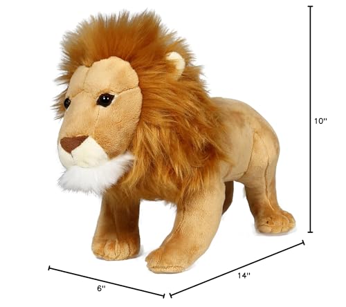 Ice King Bear Lion Stuffed Animal, Lifelike Plush Toy, 12 Inches Length