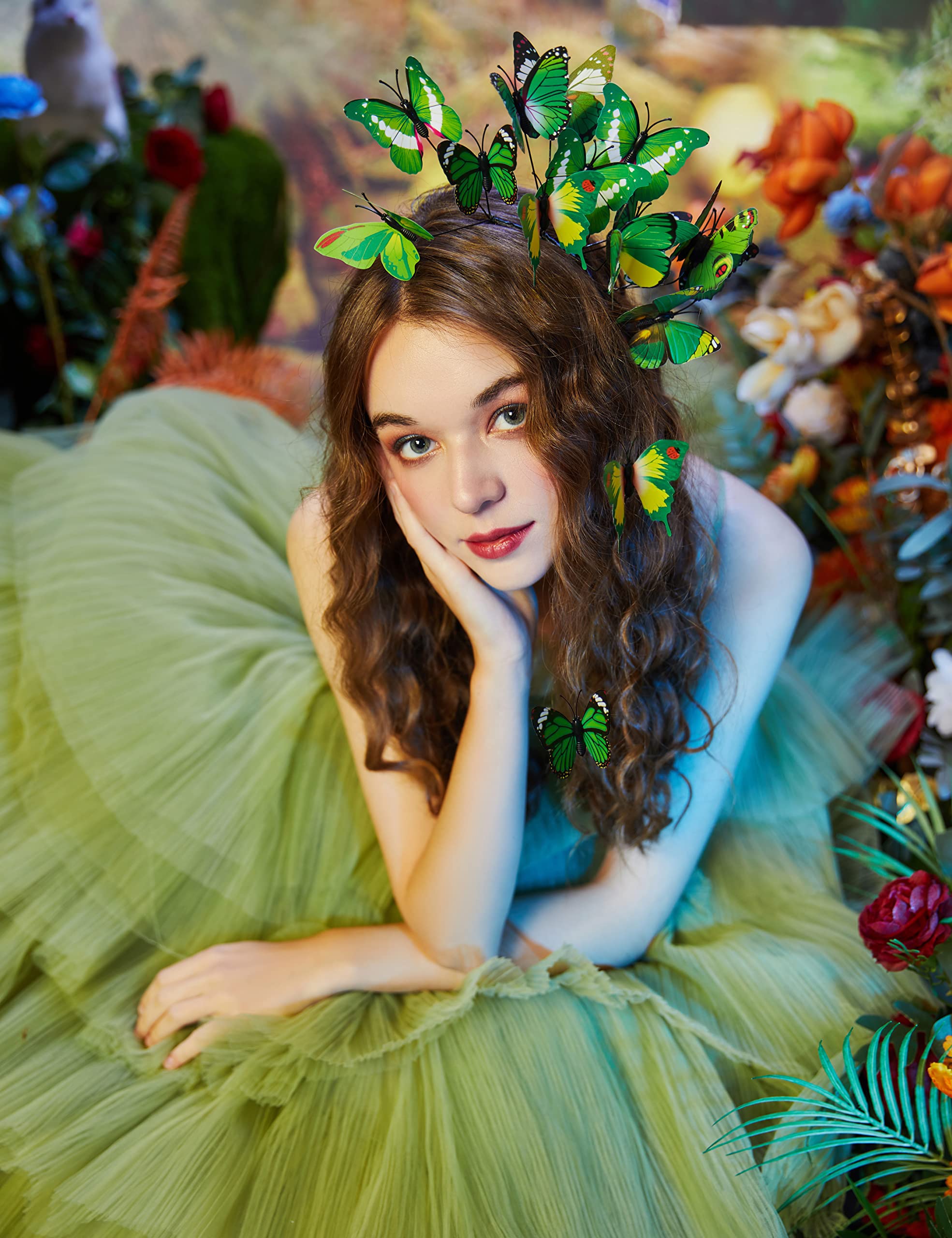 Coucoland Butterfly Fascinator Hat Monarch Butterfly Headband Crown Tea Party Halloween Costume Headpiece
