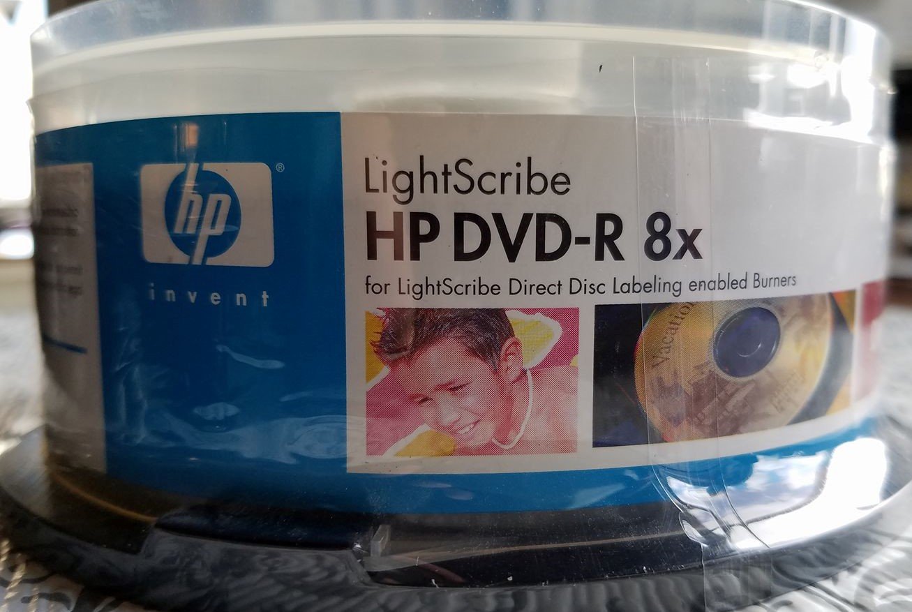 HP Lightscribe DVD+R 8x Blank Discs
