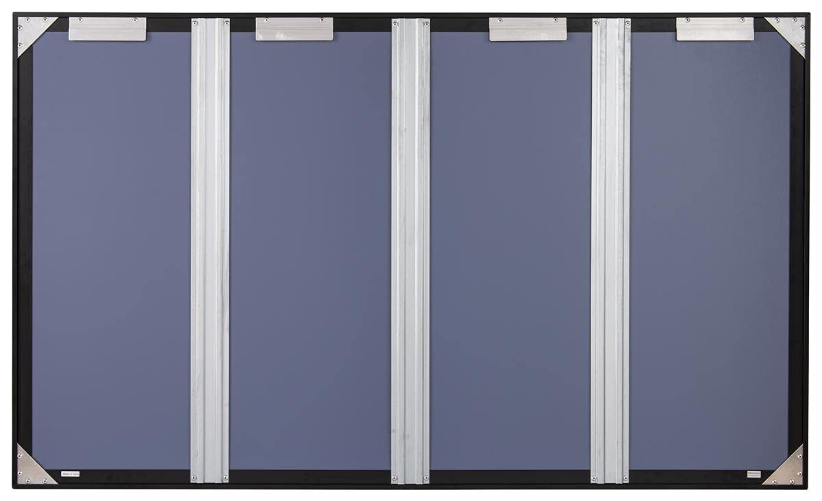 Displays2go 5' x 3' Indoor Bulletin Board, Locking Slide Doors, Gray Tackboard - Black (FBSD63BKGLG)