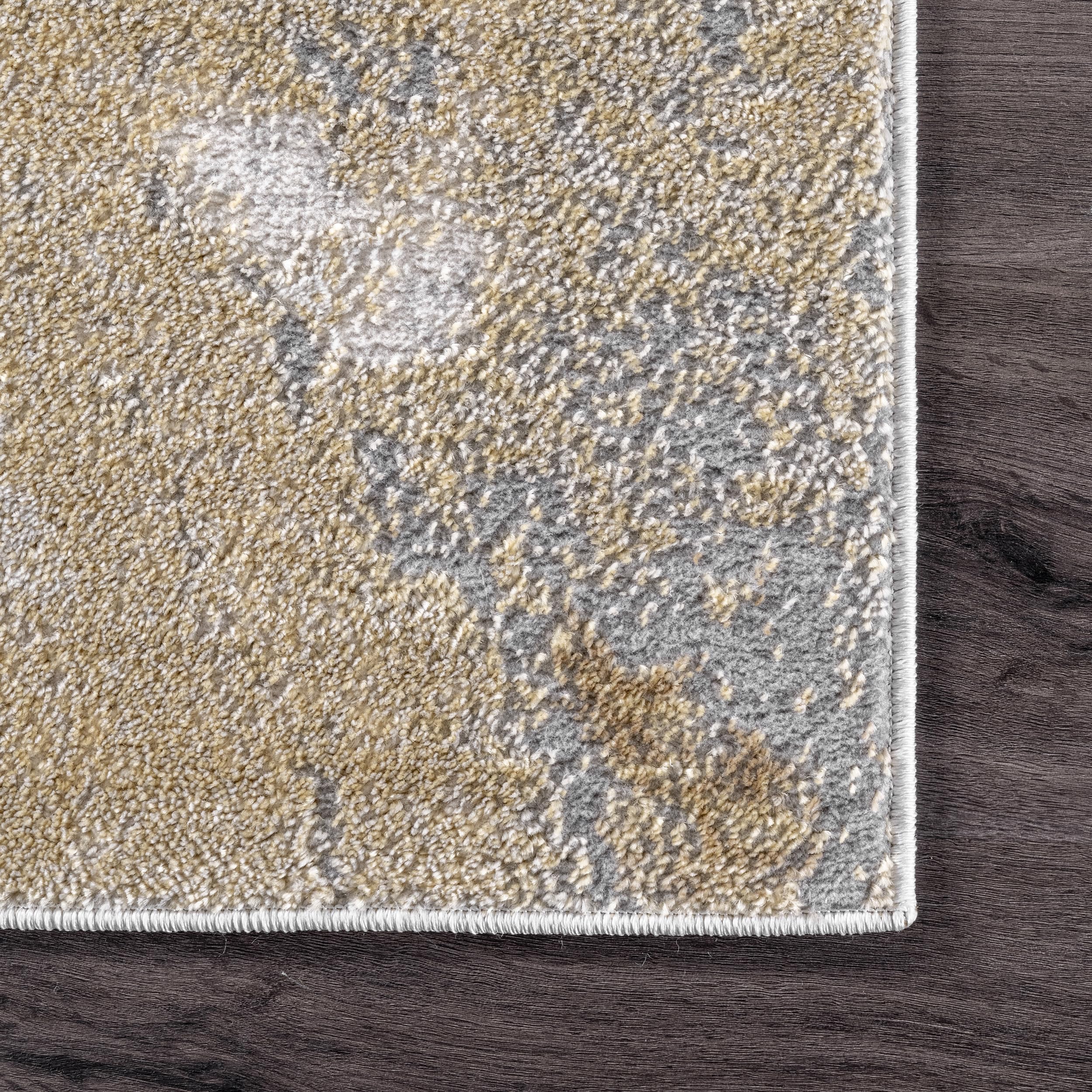 nuLOOM Cyn Contemporary Abstract Area Rug, Oval 4x6, Gold