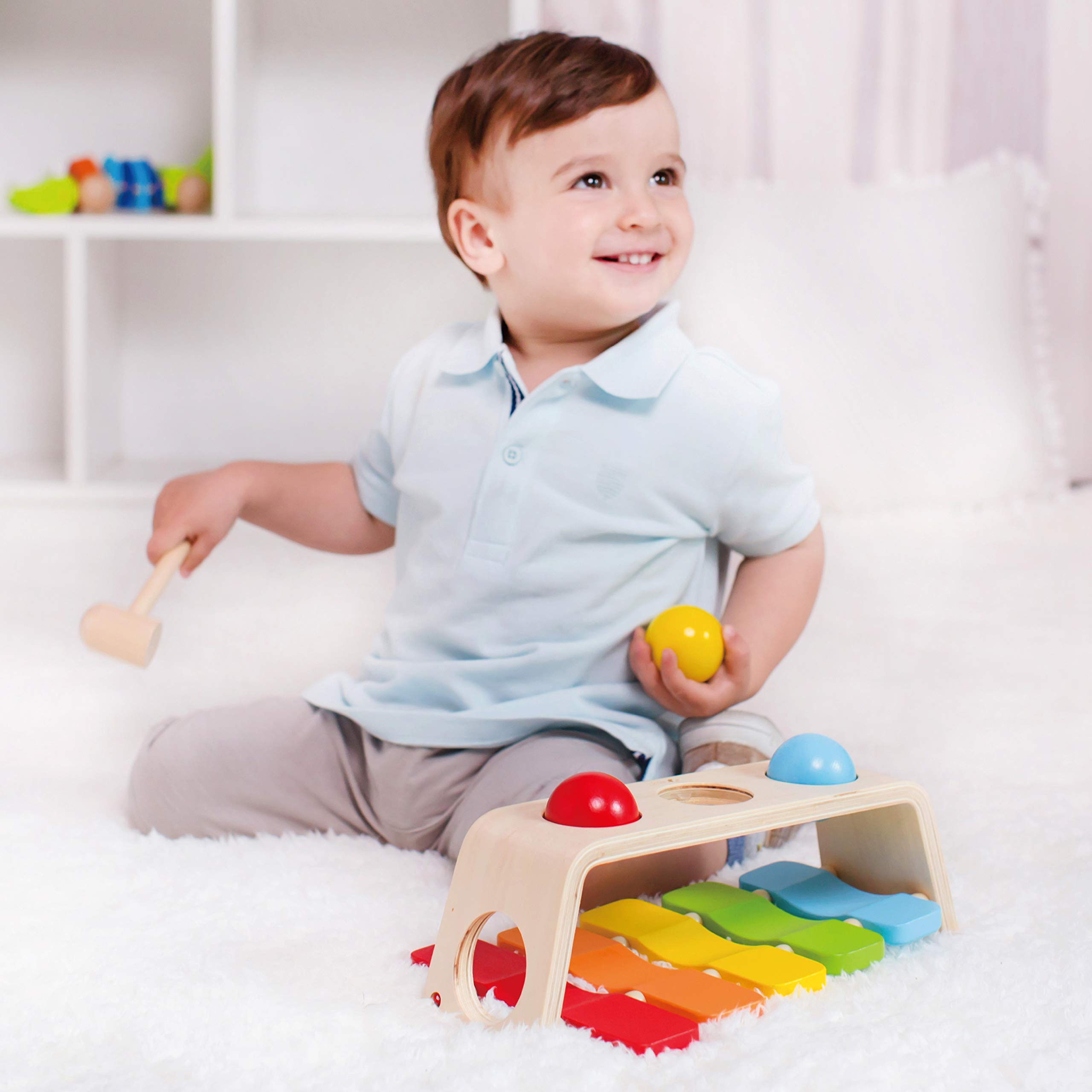 Classic World 2 in 1 Pound & Tap Bench Hammering Toy for 1 Year Baby Toddler Early Learning and Education