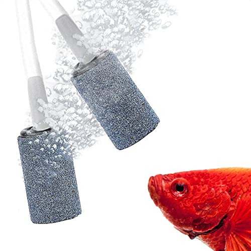 SunGrow 10-Pack Air Stone Bubble Cylinder for Aquarium Air Pump, 1 Inch Fish Tank Air Diffuser Aerator Bubbler for Ponds, Hydroponics & Aquaponics, Mini Airstones Aquarium Air Pump Accessories