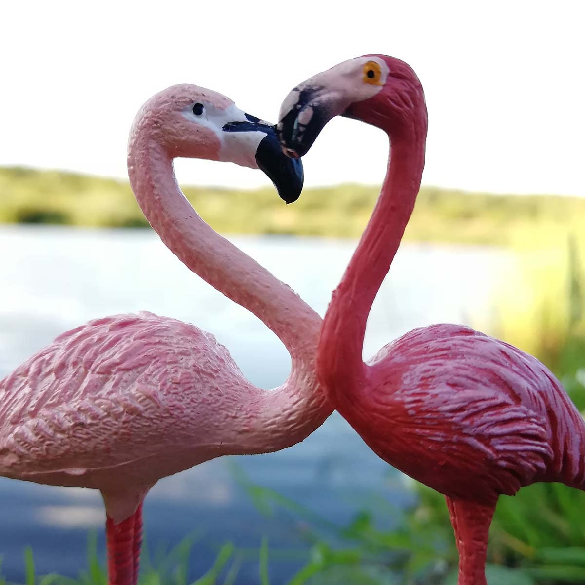 COYKA – Zoo Animals – Toy Flamingo – Animals Action Figures - Red Pink - 2 pcs