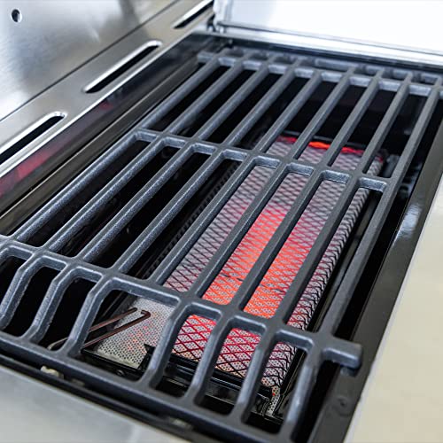 KitchenAid 720-0954L 4-Burner Stainless Steel Free Standing 55000 BTU Propane Gas Grill with Black Cabinet and Side Burner