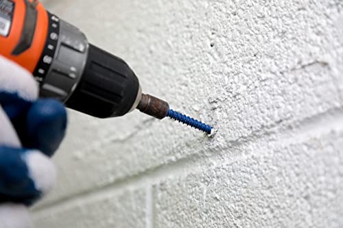 Wej-It Wej-Con Concrete Screws,1022 Heat Treated Carbon Steel, Blue R-Blocker Finish (3/16" x 1-1/4", Hex Head)