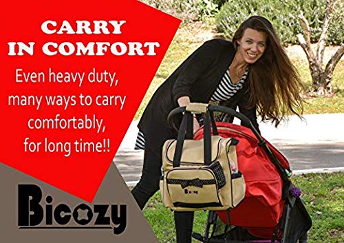 Diaper Bag Tote Neutral Beige Color Changing Mat Roomy Waterproof Stylish and Durable Mom Bag for Baby