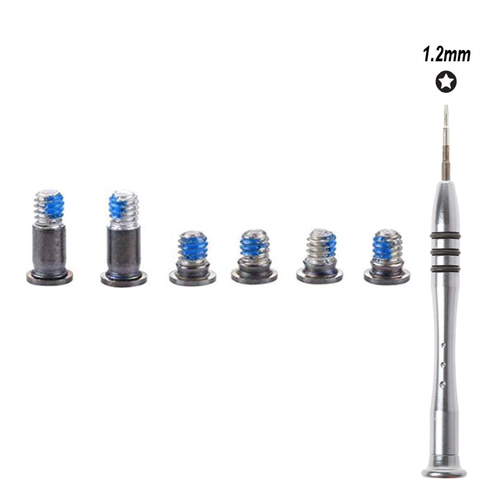 Replacement 6pcs/Set Bottom case Screws + 5 Point Pentalobe Screwdriver for MacBook Retina 13'' A1706 MLH12LL/A MNQG2LL/A, A1989 MV962LL/A MV992LL/A MR9V2LL/A, A2251 MWP42LL/A 2018 (Silver)