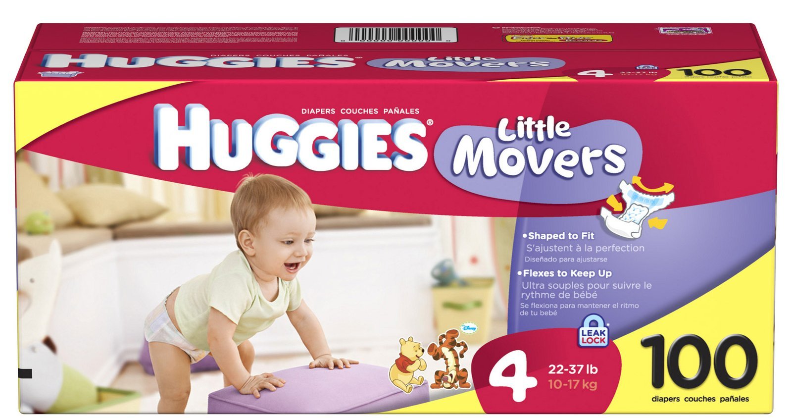 Huggies Little Movers Diapers, Size 4, 100-Count
