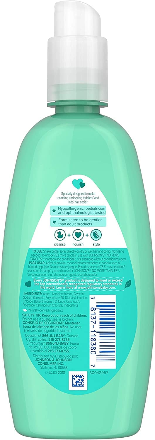 Johnson's Baby No More Tangles Detangling Spray, 10 Ounce Style: Detangling Spray, Model: 4097