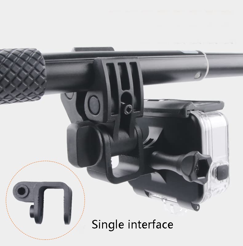 Lupholue Easy-Mounted Gun/Rod/Bow Camera Clamp Mount Fishing Pole Clamp with Front & Rear Camera Mounts for GoPro Hero 10, 9, 8, 7, (2018), 6 5, Hero Black, Session, Xiaomi Yi, SJCAM, Campark