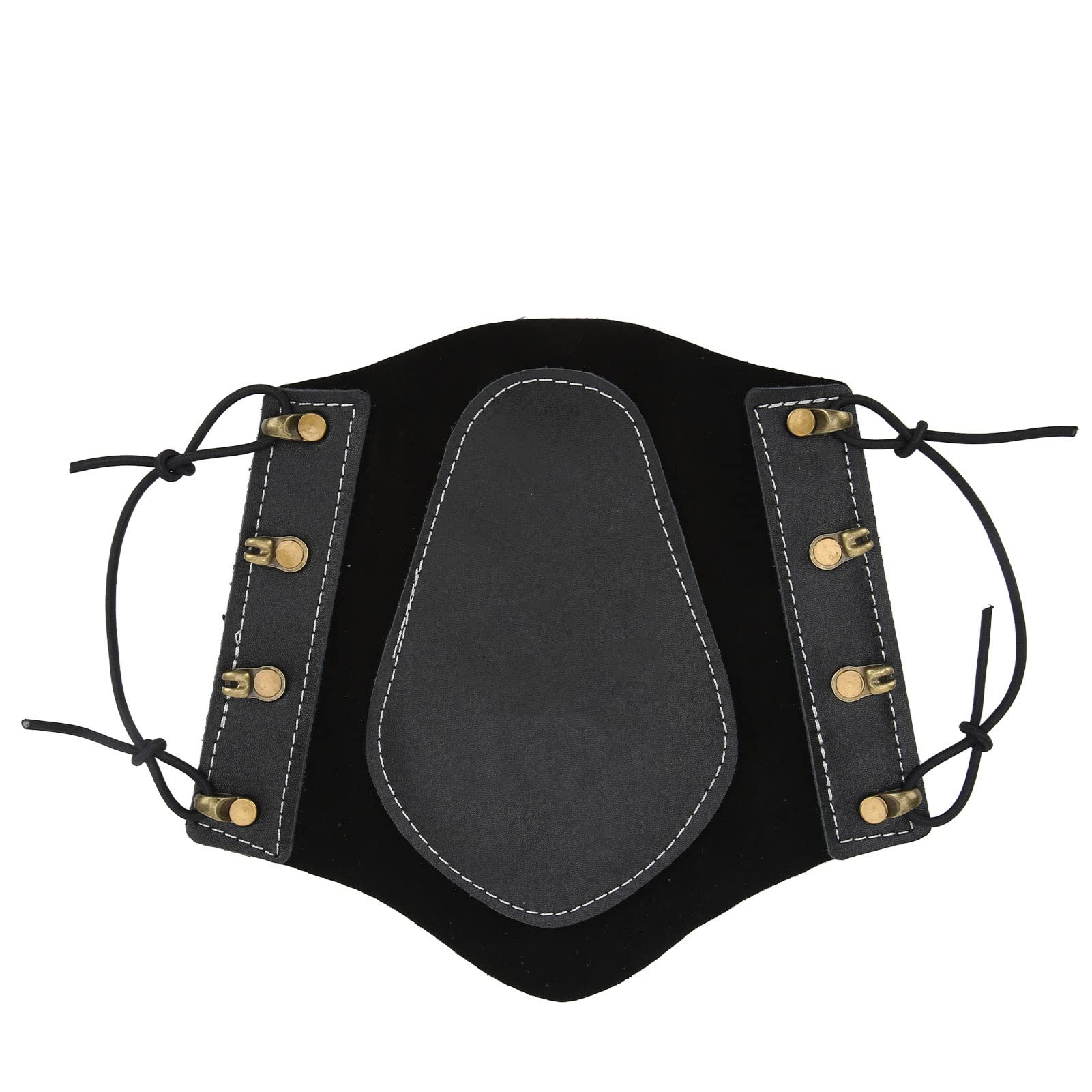 Archery Arm Guard, PU Leather Arm Guard Strong Force Adjustable Cord Cowhide Arm Guard with Brass Pattern Decorative Buckle for Archery(Black) Archery Arm Guard Leather